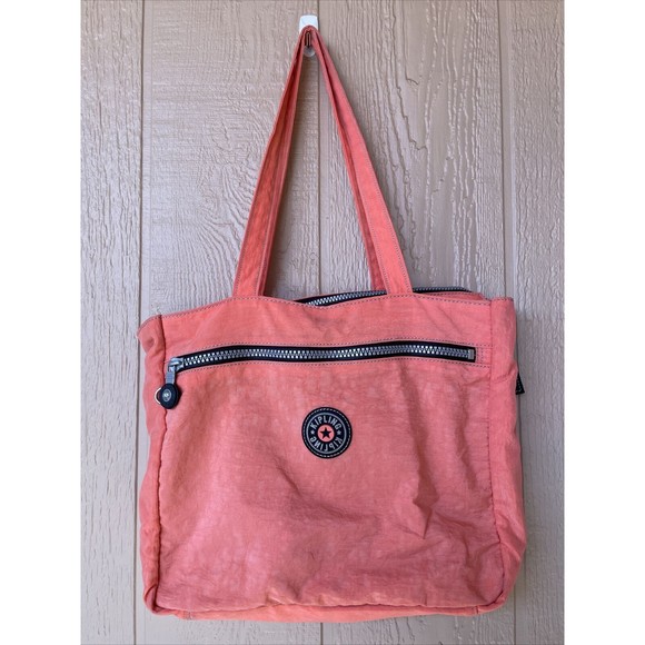 Kipling | Bags | Vintage Kipling Purse Shoulder Bag Nylon Coral Pink ...